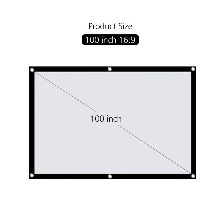 100 Inch Projector Screen: Foldable Indoor Outdoor Movie Screen