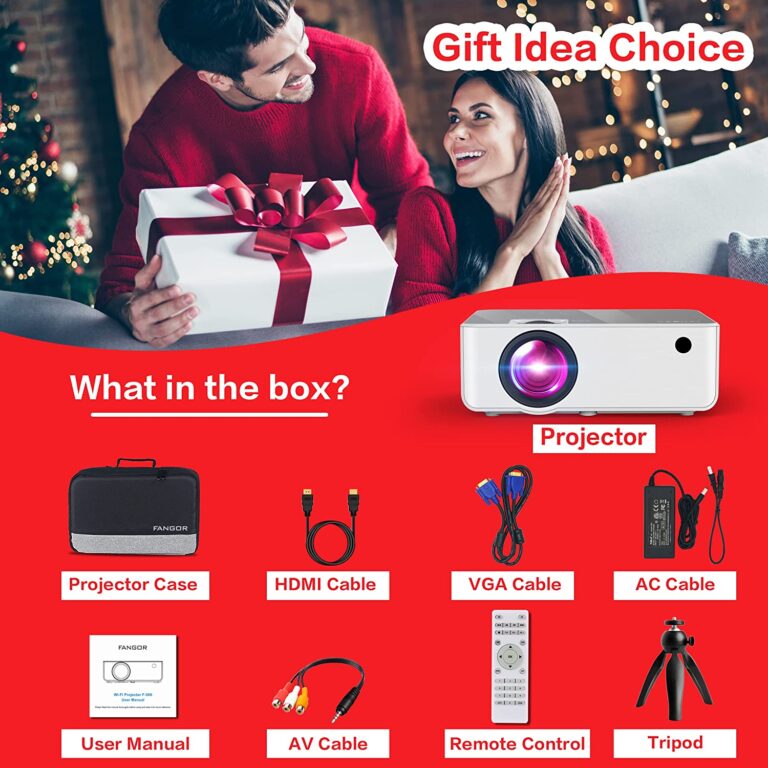 FANGOR 1080P Projector, WiFi Bluetooth, 230-Inch Portable Movie Projector