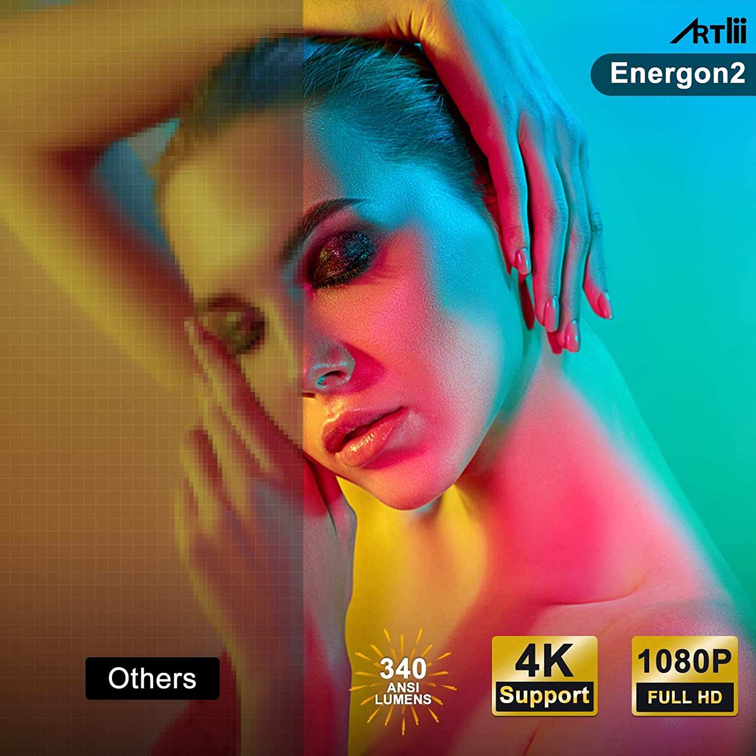 ARTlii 5G WiFi Bluetooth Projector Artlii Energon2 Outdoor Projector 4K ...