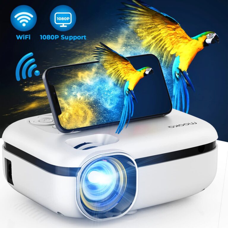 MOOKA FAMILY Portable Movie Projector WiFi Outdoor Projector Carrying ...