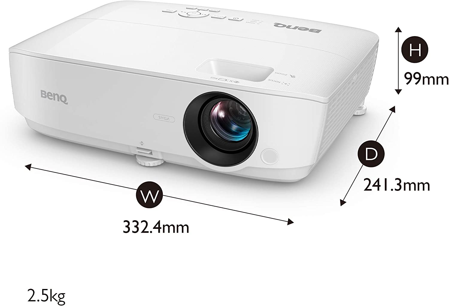 BenQ MS536 SVGA Business Projector DLP 4000 Lumens Dual HDMI Eco-Friendly